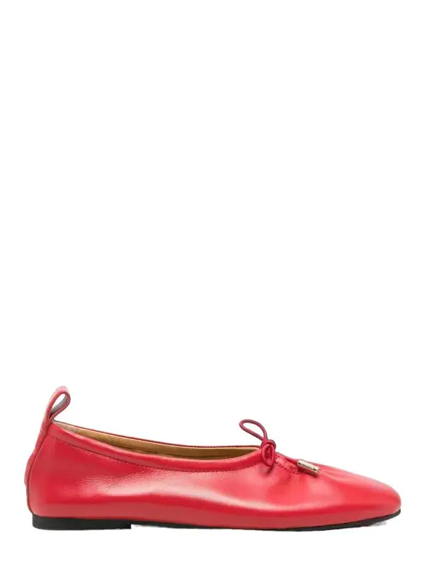 ALOHAS Bow-detail Leather Ballet Flats - Red