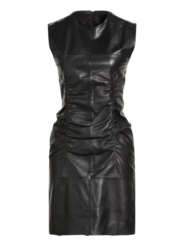 Sportmax Sleeveless Bodycon Leather Skirt - Black