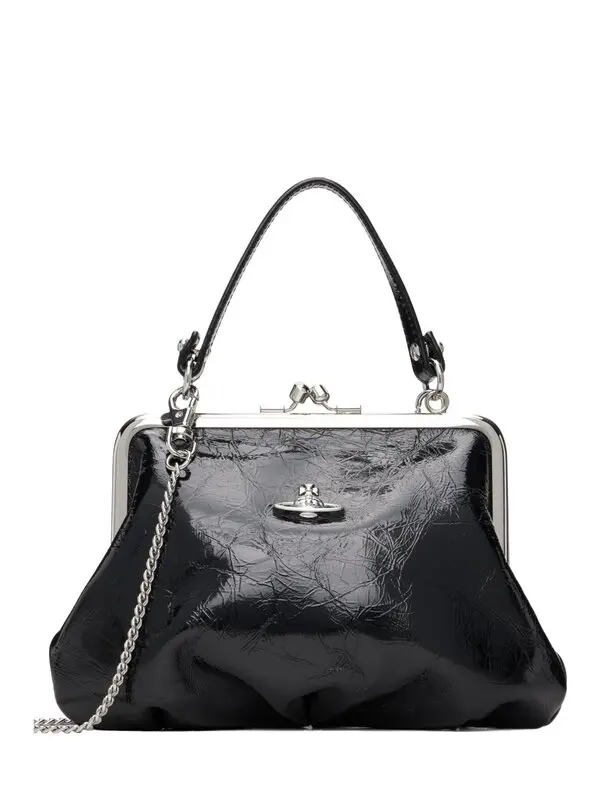 VIVIENNE WESTWOOD Orb-plaque Patent Tote Bag - Black