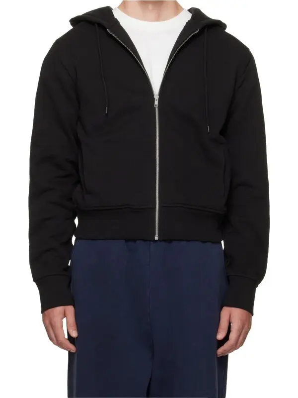 ENTIRE STUDIOS Slim Zip Up Hoodie - Black