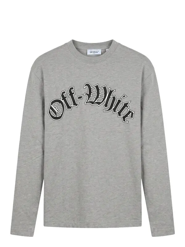 Off-White Logo Detailed Long Sleeved T-shirt - Gray