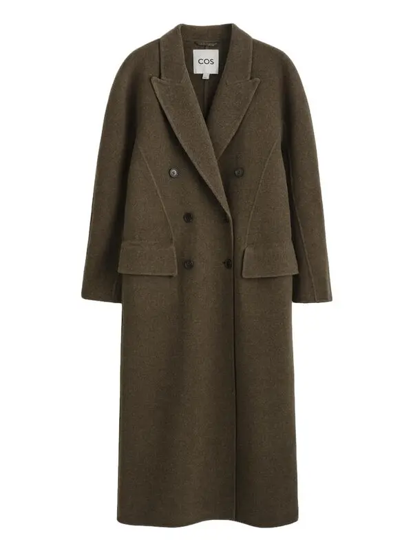 Cos Tailored Double-faced Wool Long Coat - Brown