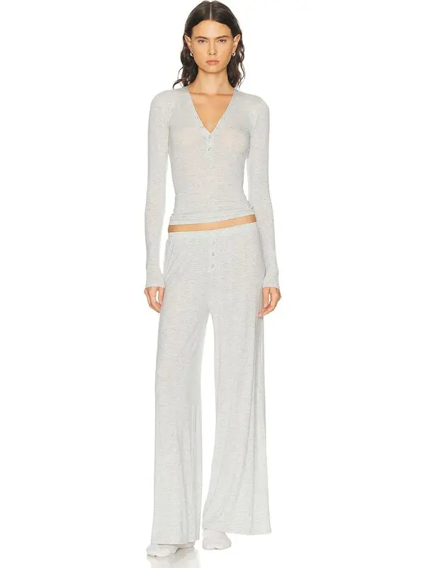 NEGATIVE UNDERWEAR Whipped Henley Top - Cloud