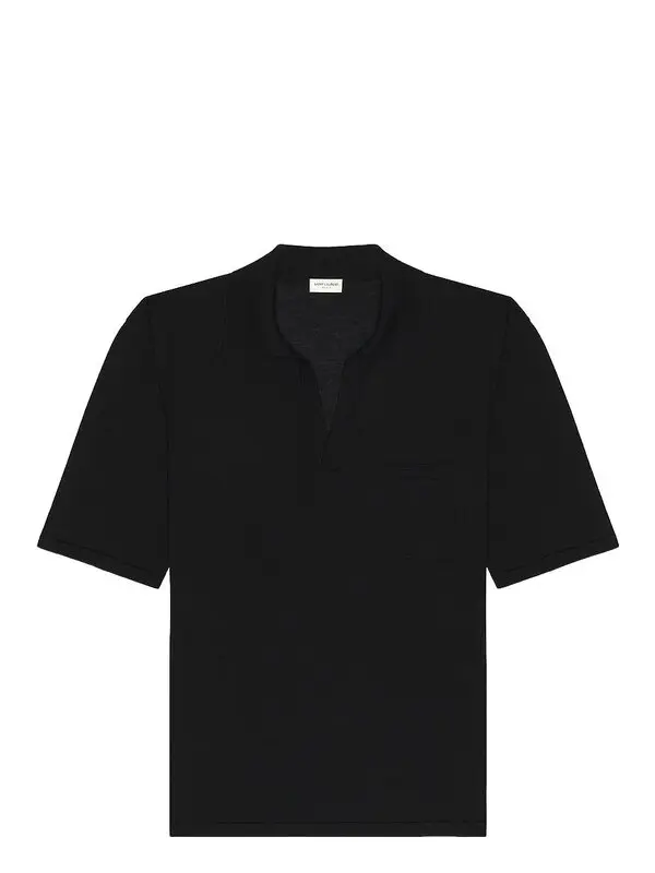 Saint Laurent Polo In Black - Noir