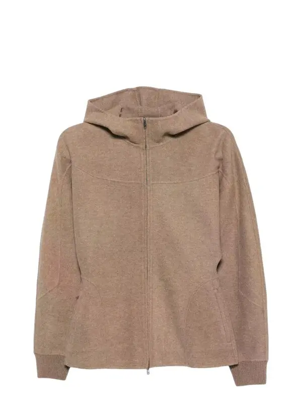 Max Mara Zip-up Hooded Jacket - Brown