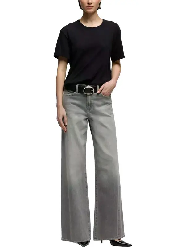7 For All Mankind Tailorless Lotta Faded Wide-leg Jeans - Grey