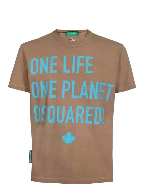 Dsquared2 One Life Slogan-print Crew-neck T-shirt - Neutrals