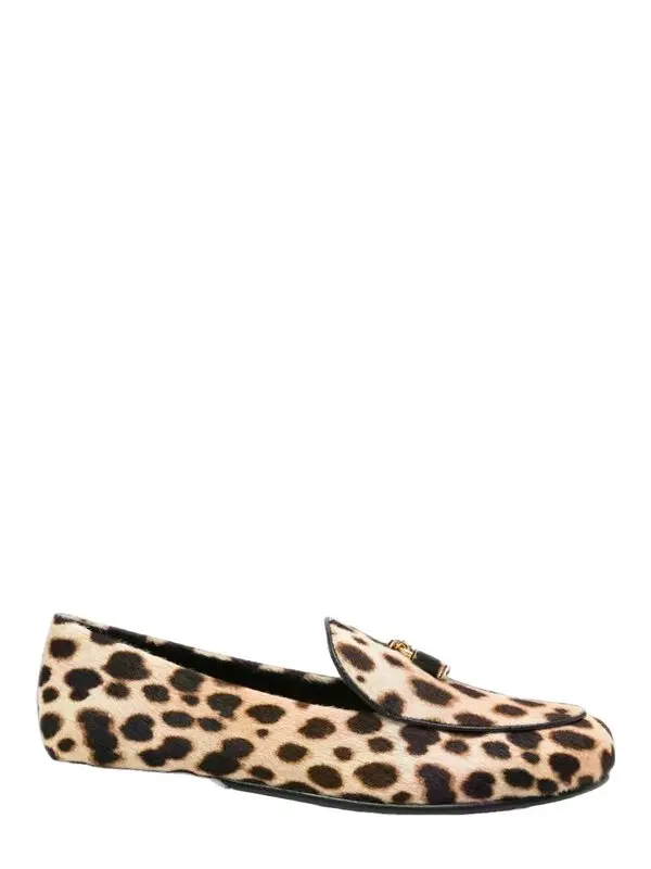 Tory Burch Lock Leopard-print Loafers - Neutrals