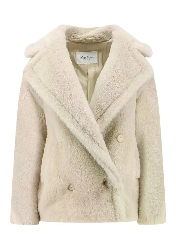 Max Mara Teddy Faux-fur Double-breasted Jacket - Neutrals