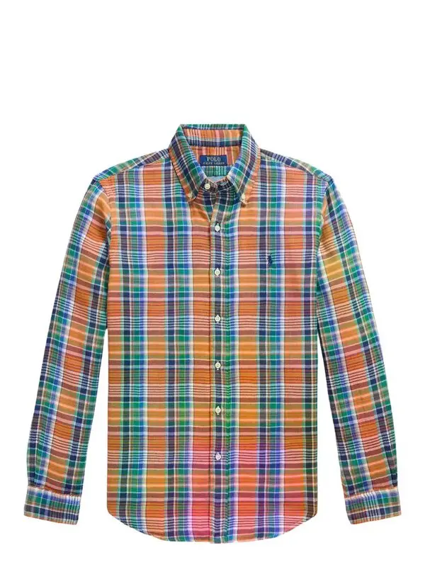 Polo Ralph Lauren Custom Fit Plaid Double-faced Shirt - Orange