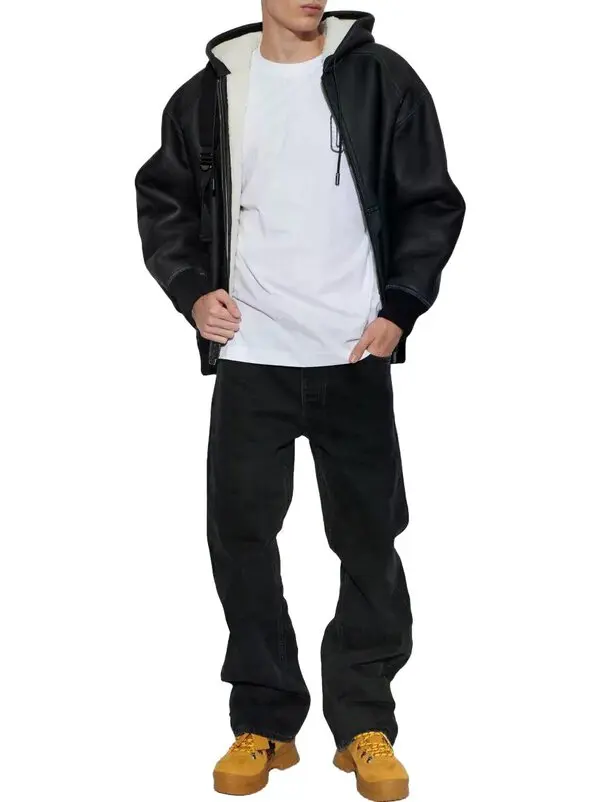 Off-White Shearling-lined Hooded Jacket - Black