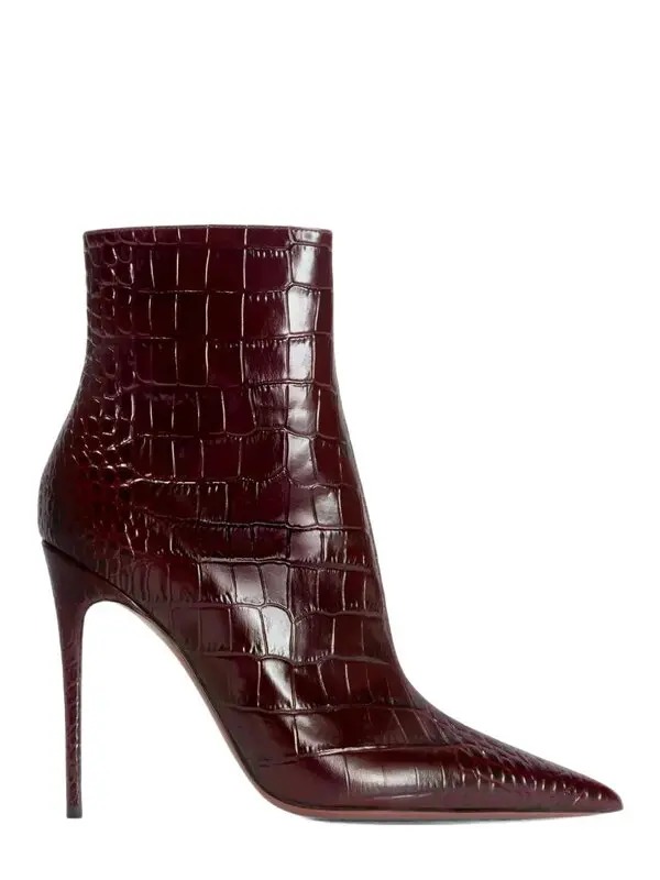 Paris Texas Vera Crocodile-effect Ankle Boots - Red
