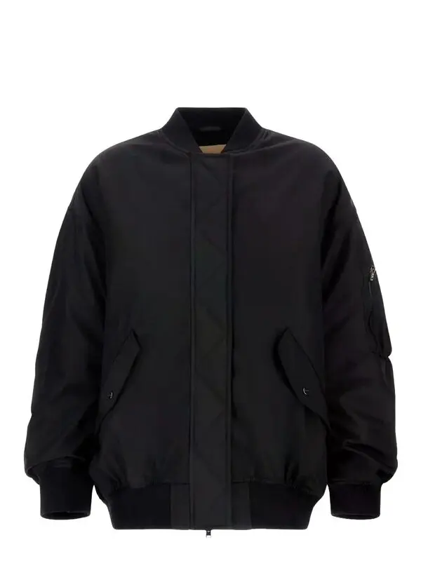 Herno Quilted-trim Gabardine Bomber Jacket - Black