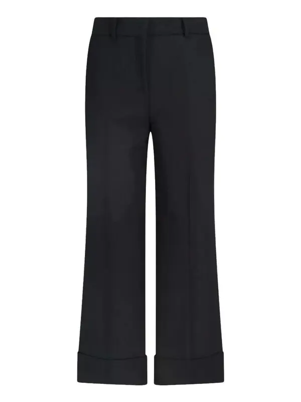Incotex Pressed-crease Turned-up-hem Trousers - Black
