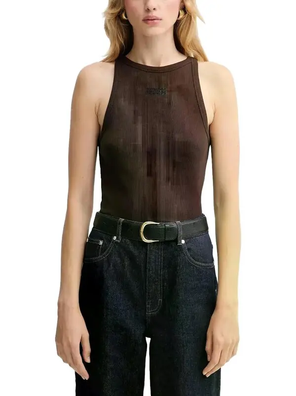 GESTUZ Rhinestones-embellished Tank Top - Brown