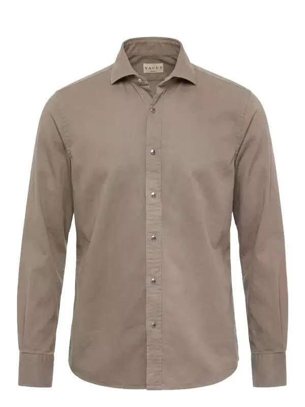 XACUS Long-sleeve Button-up Shirt - Brown