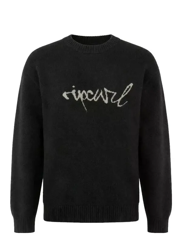 Rip Curl Script Logo-intarsia Knitted Sweater - Black