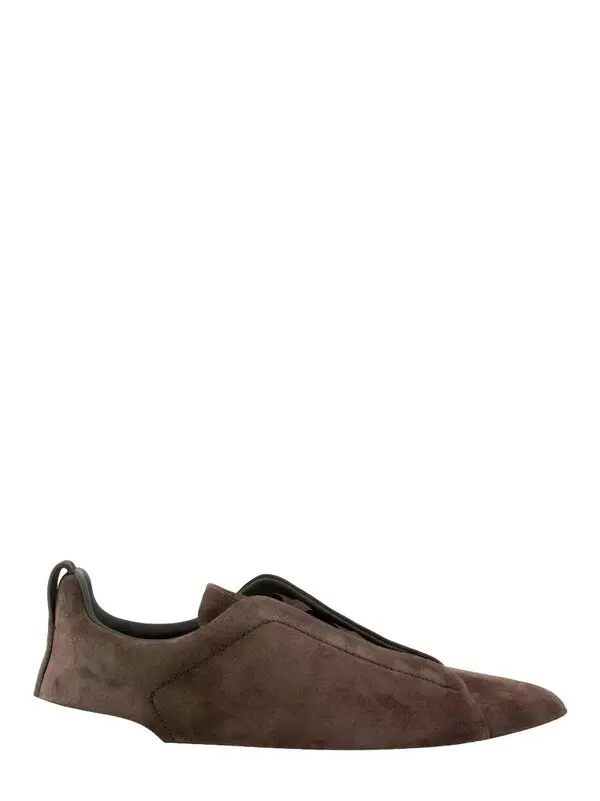 Zegna Triple Stitch Suede Sneakers - Brown