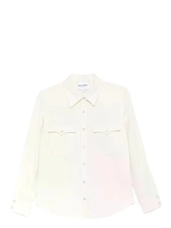 KUJTEN Lumber Plain Western-style Cashmere Shirt - Neutrals