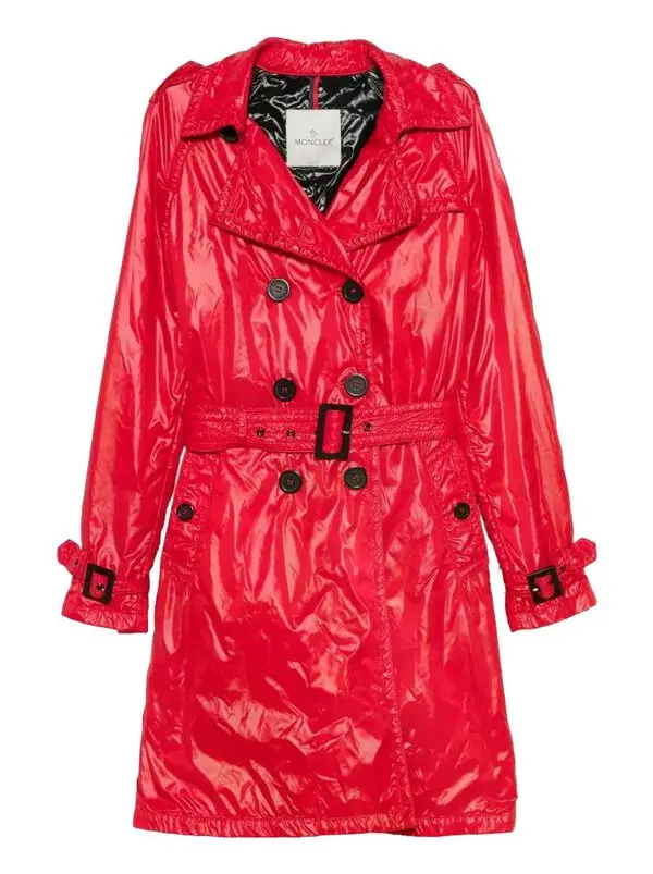 Moncler 2010s Double-breasted Belted Coat - Red