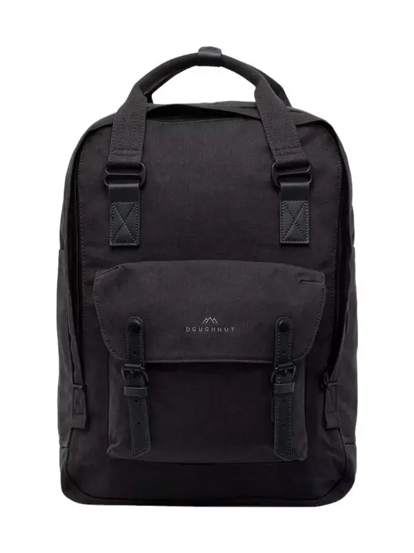 DOUGHNUT Large Macaroon Meditative Darks Series Buckle-fastening Backpack - Black