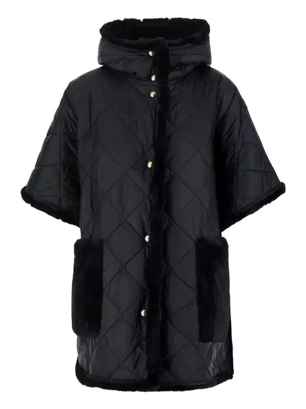 Moncler Reversible Hooded Cape - Black
