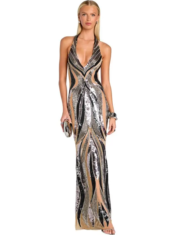 Retrofete Emryn Embellished Dress - Black/nude