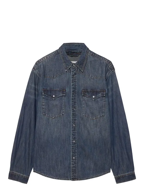 ALLSAINTS Western Denim Shirt - Blue