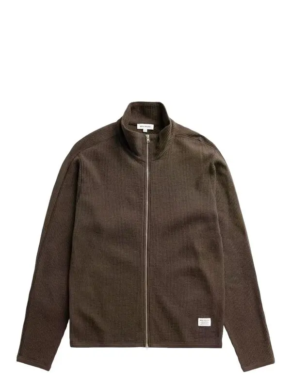 Norse Projects Teno Ribbed-knit Cardigan - Brown