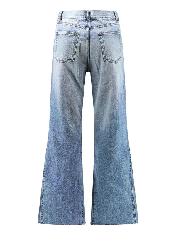 TONYWACK Re-cut Flared Faded Jeans - Blue