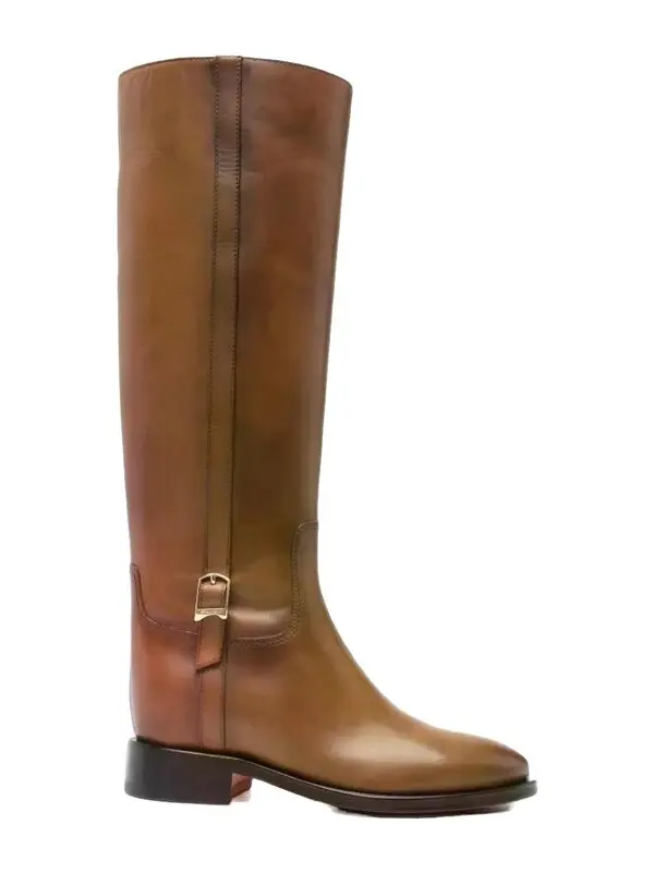 Santoni Buckle-detail Knee-high Boots - Brown