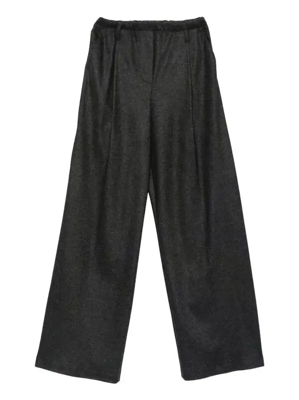 Liviana Conti Pleated Wide-leg Trousers - Grey