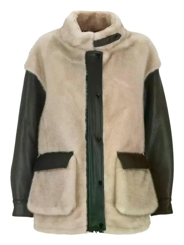 URBANCODE Faux-fur Panelled Jacket - Neutrals