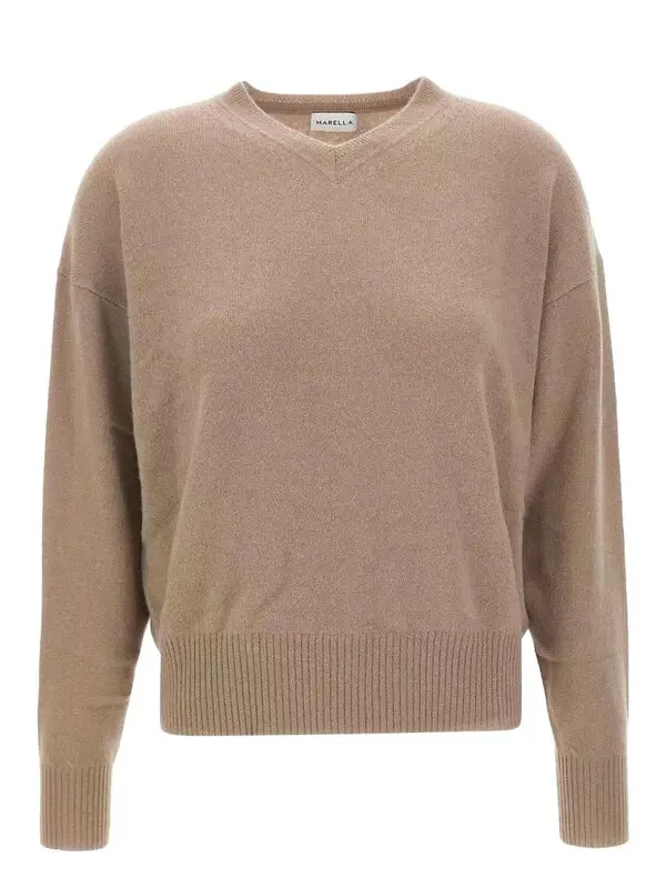 Marella V-neck Cashmere Sweater - Neutrals