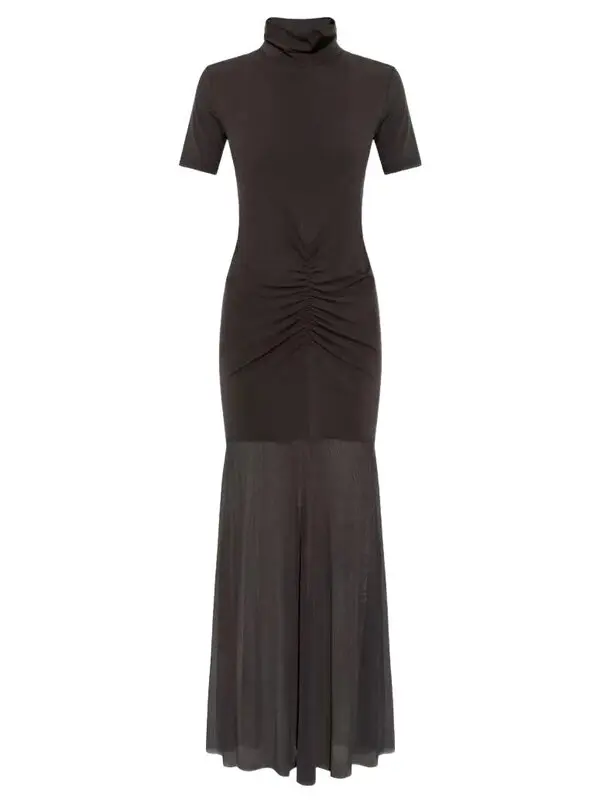 GESTUZ Gzmarti Ruched Maxi Dress - Brown