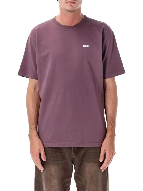 Obey Pure Cotton T-shirt With Front Graphic Print And Contrast Logo - Fa01