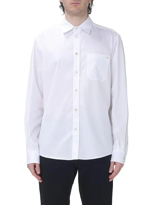 Valentino Garavani Classic Long-sleeved Shirt In Pure Cotton With French Collar - White