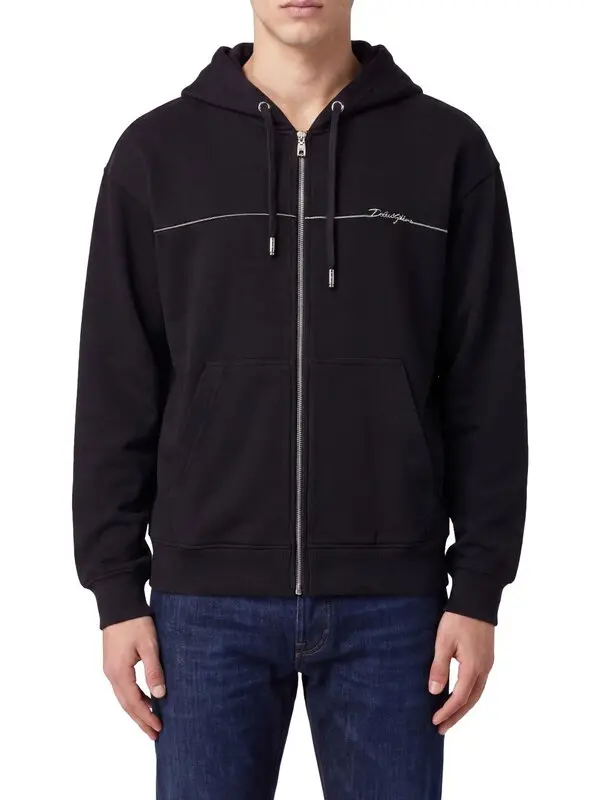 Dolce & Gabbana Relaxed Fit Cotton Zip-up Hoodie - Black