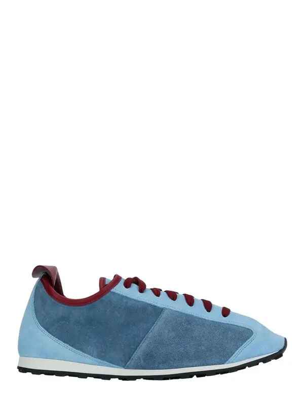 Jacquemus Les Tennis Bicolour Low-top Leather And Suede Sneakers With Notched Sole - Blue
