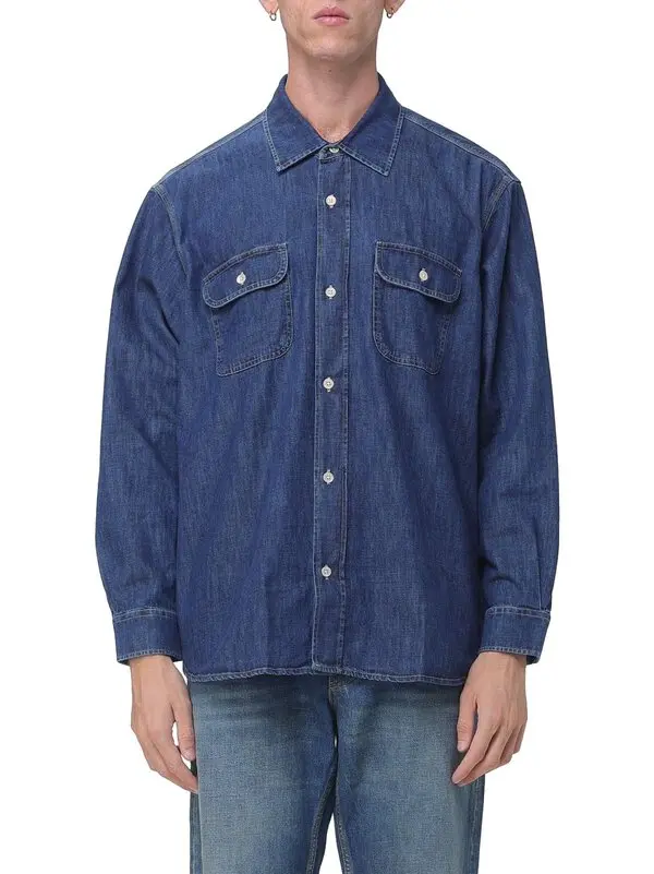 Our Legacy Organic Cotton Denim Shirt With Patch Pockets - Blue