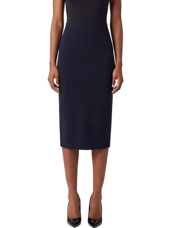 Max Mara Gamma High-waisted Crêpe Midi Pencil Skirt With A Slim Fit - Blue