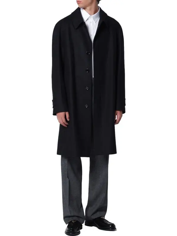 LARDINI Single-breasted Coat In Wool And Cashmere With Button Closure - Blue