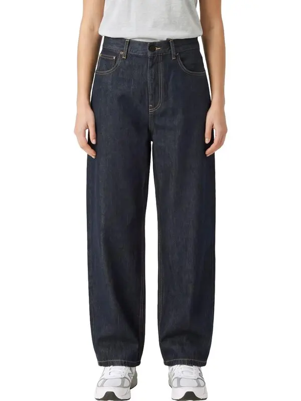 Carhartt Work In Progress Brandon Wide-leg Mid-rise Jeans In Cotton Denim With A Back Logo - Blue