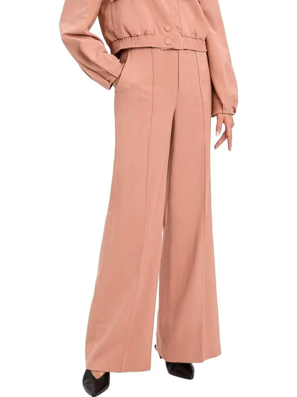 TWINSET High-waisted Palazzo Trousers In Viscose Blend - Pink