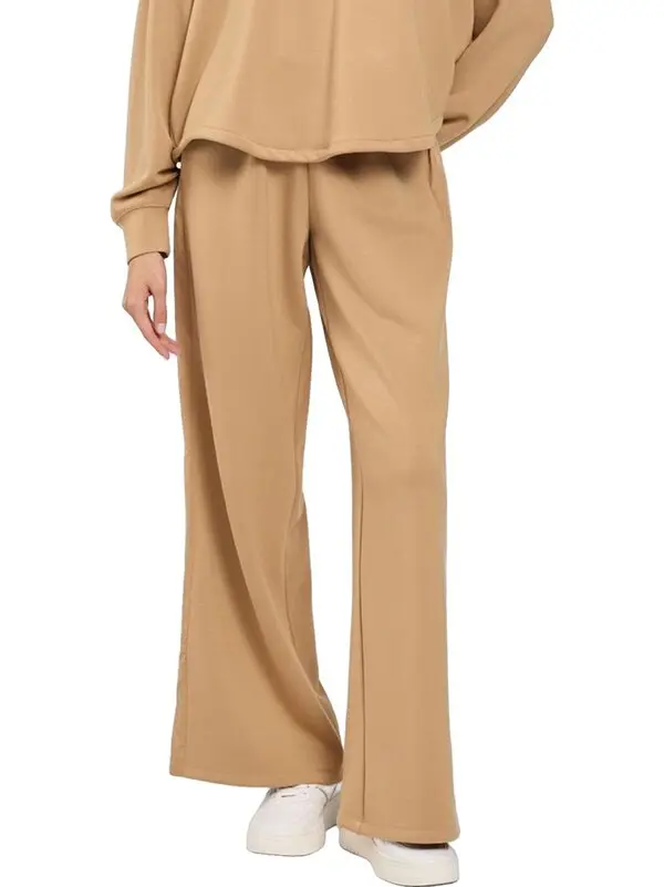 TWINSET Flared Viscose Blend Jogging Trousers With Drawstring Waist - Beige