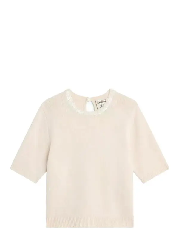SEMICOUTURE Kate Sequin-embellished Sweater - Neutrals