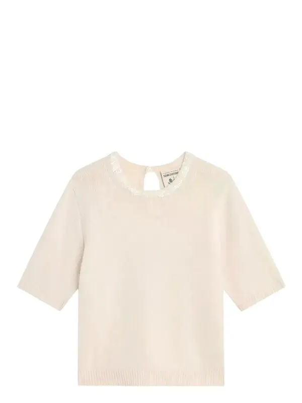 SEMICOUTURE Kate Sequin-embellished Sweater - Neutrals