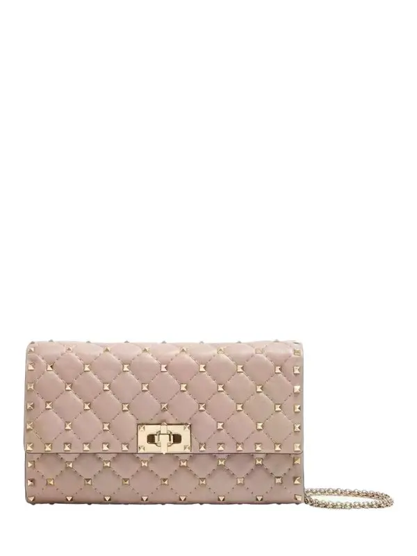 Valentino Garavani Rockstud Spike Nappa Leather Cross Body Clutch Bag - Pink