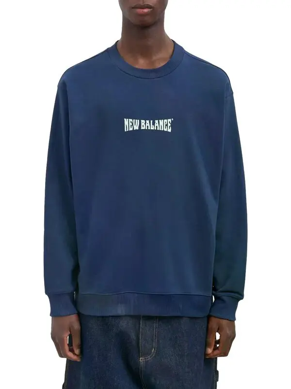 NEW BALANCE Logo-print Crew-neck Sweatshirt - Blue