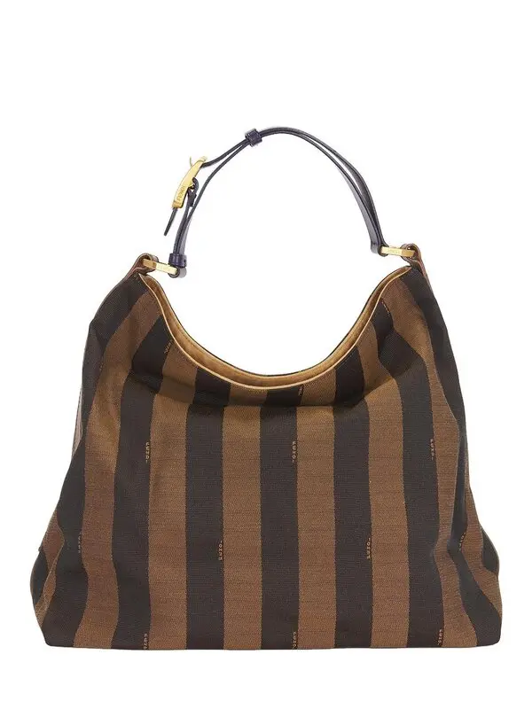 Fendi Pequin Hobo Bag - Brown